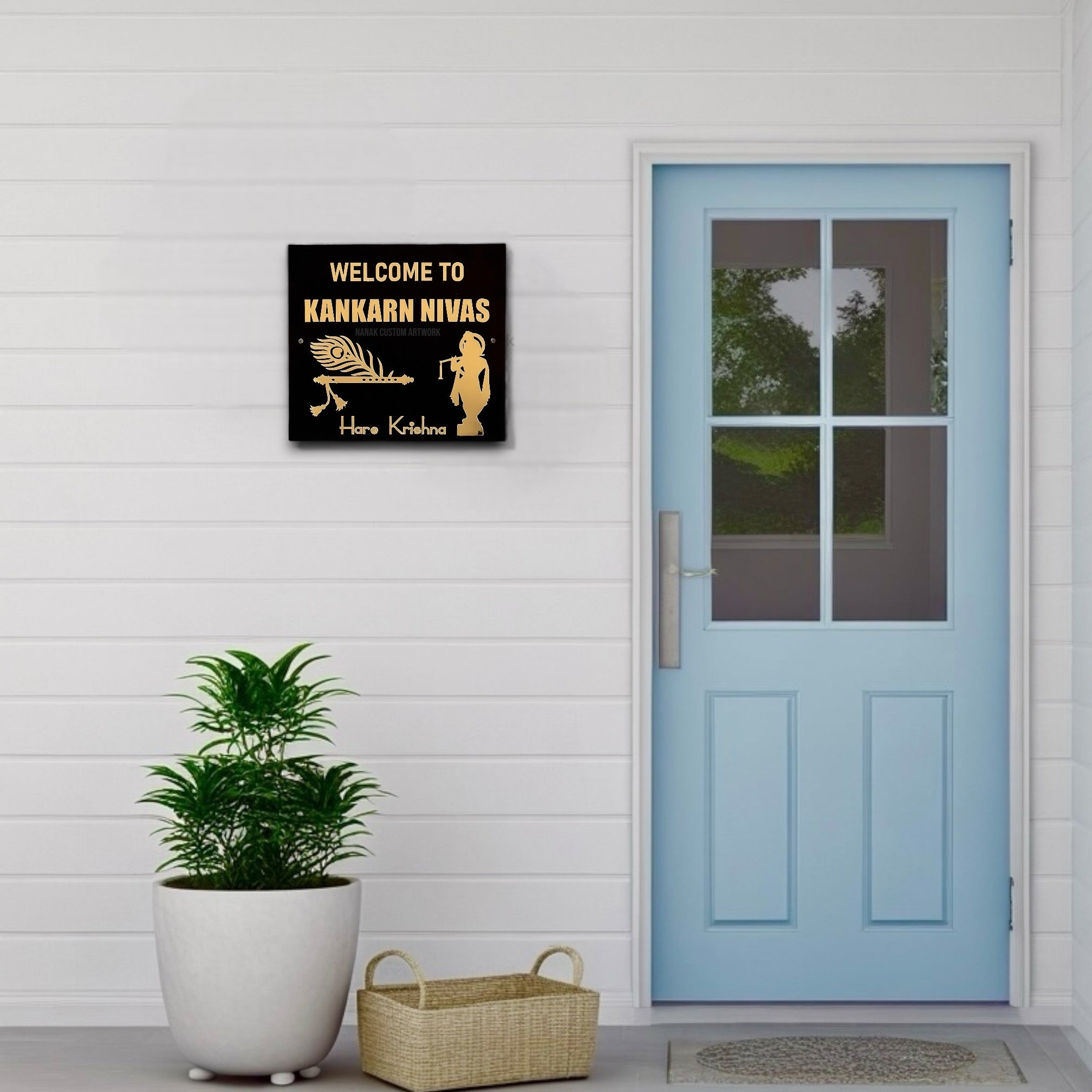 Radha Krishna House Sign – Nanak Custom Artwork