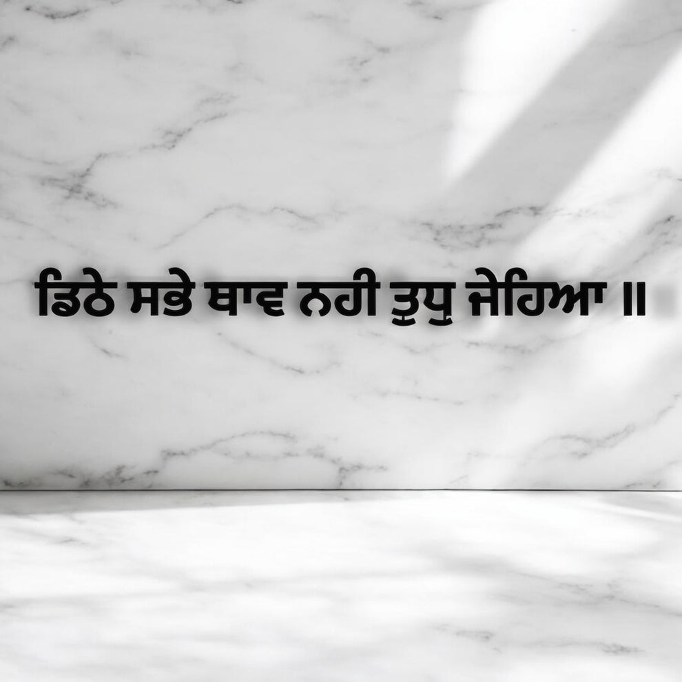 "Dithe Sabhe Thanv Nahin Tudh Jeha" Letters – Nanak Custom Artwork